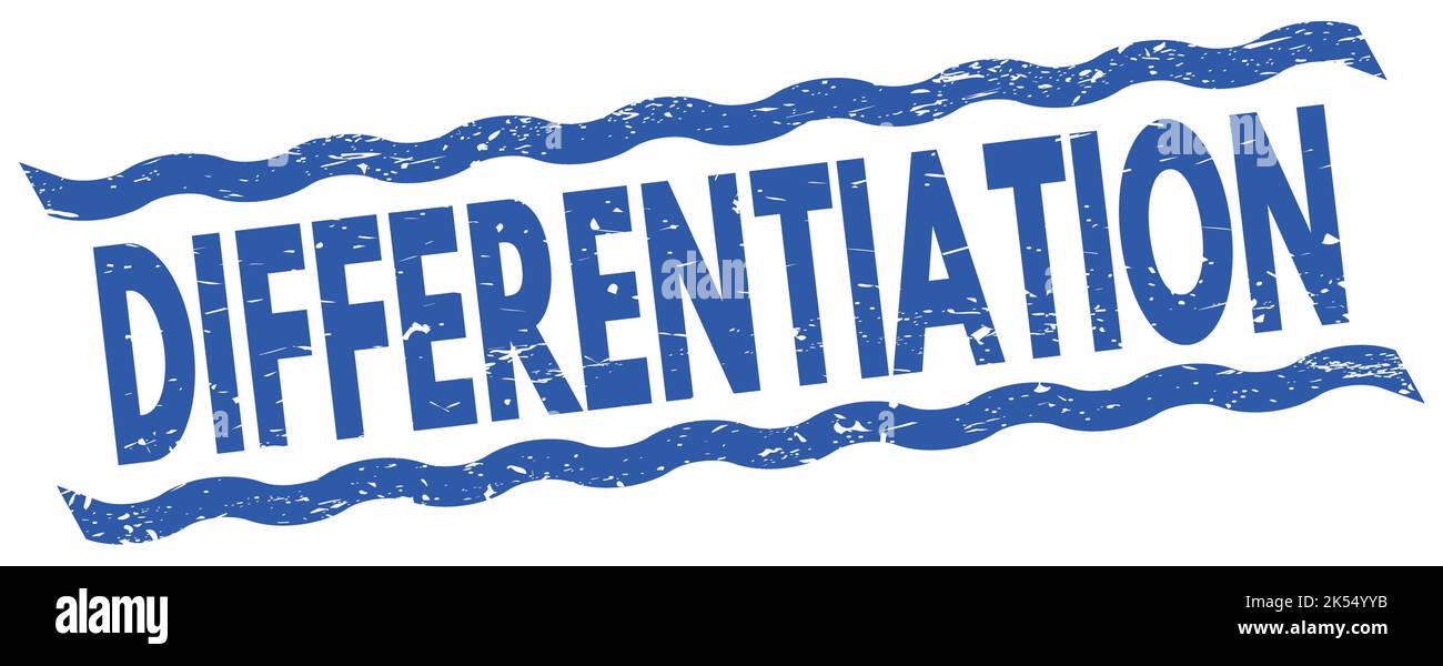 DIFFERENTIATION text written on blue lines stamp sign Stock Photo - Alamy