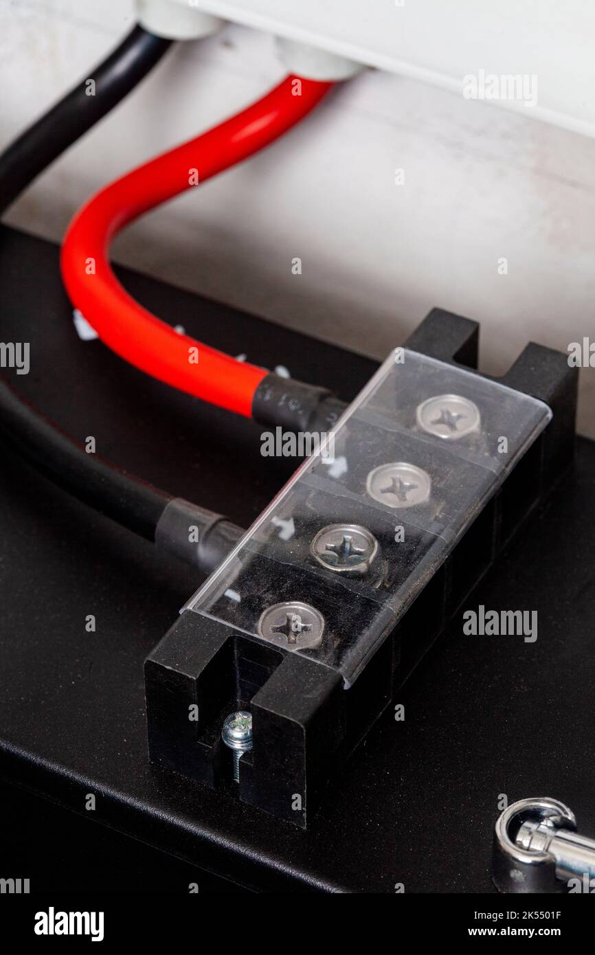 Back up energy lithium-ion battery connection Stock Photo - Alamy