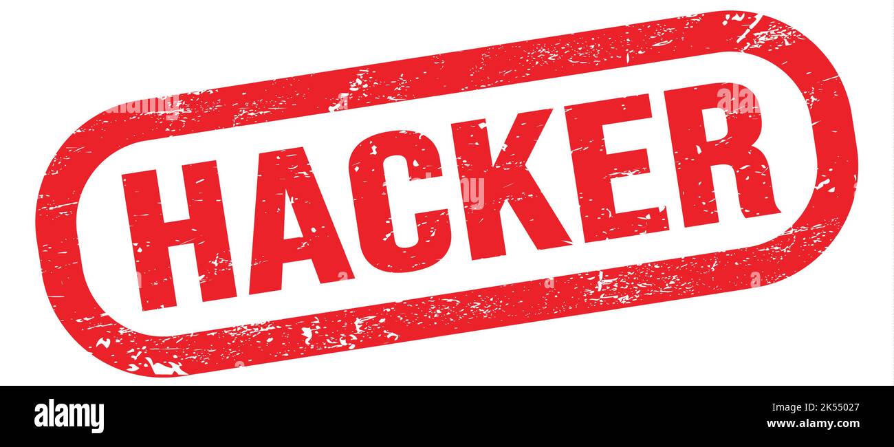 HACKER, text written on red rectangle stamp sign Stock Photo - Alamy