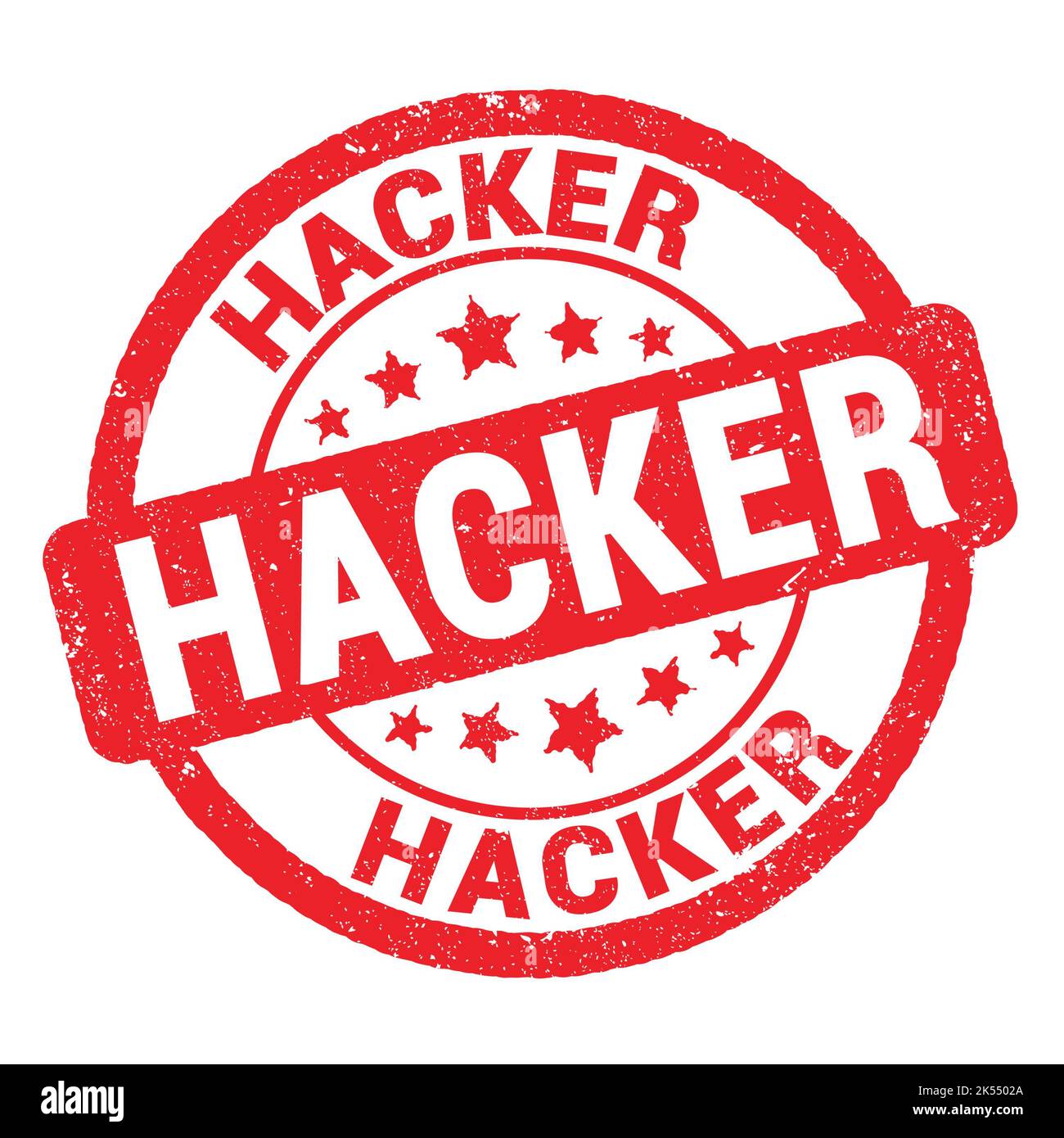 HACKER text written on red grungy stamp sign Stock Photo - Alamy