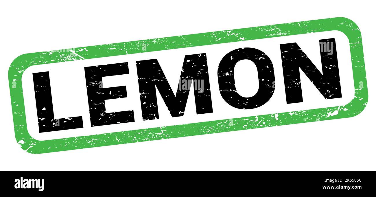 LEMON text written on green-black rectangle stamp sign Stock Photo - Alamy