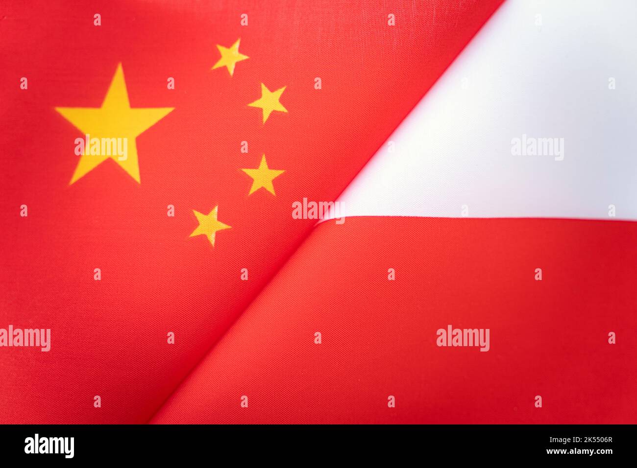 Flags China and Poland. The concept of international relations between ...