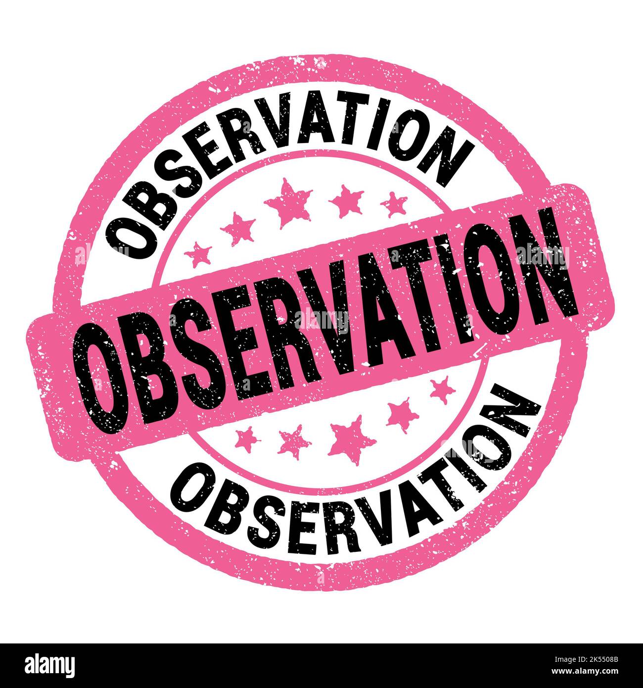 OBSERVATION text written on pink-black grungy stamp sign Stock Photo ...