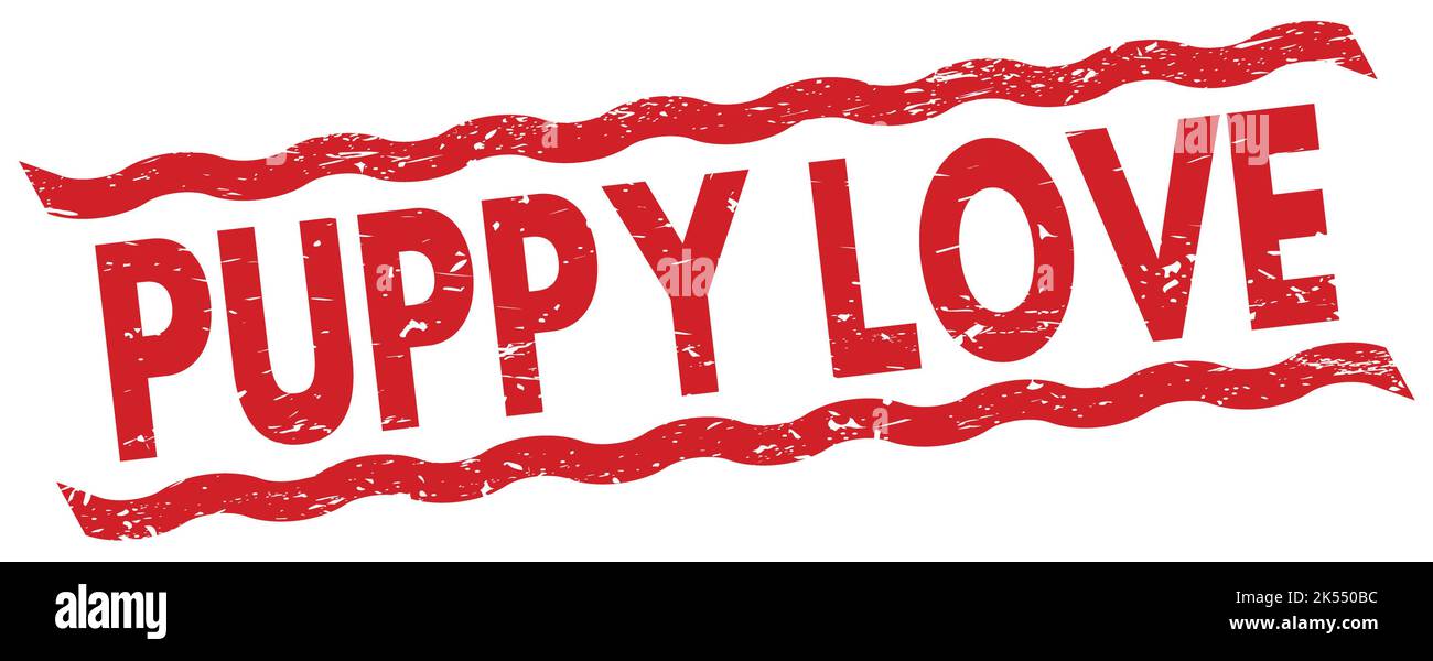 PUPPY LOVE text written on red lines stamp sign Stock Photo - Alamy