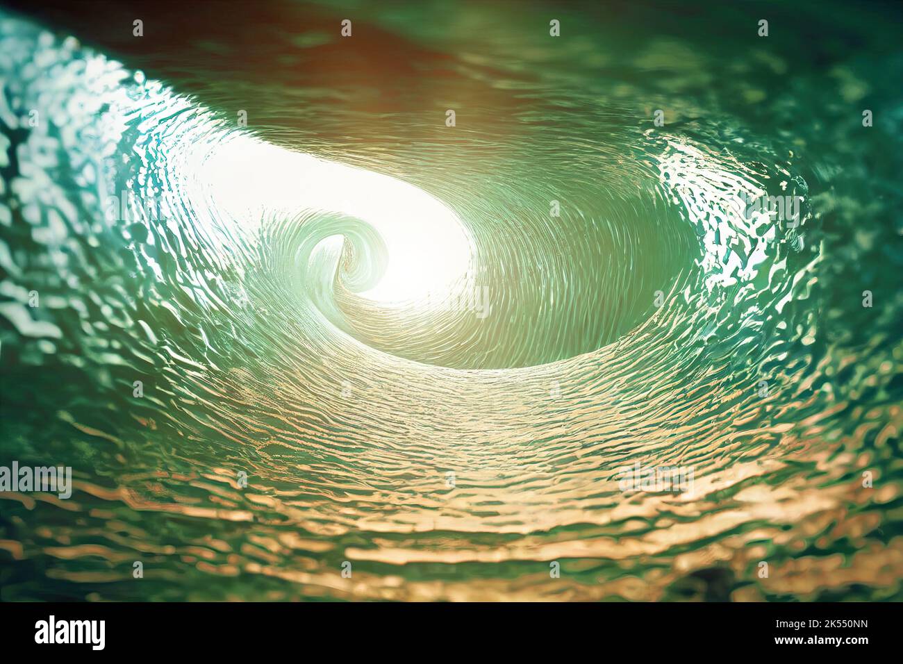 Inside tube waves, tube riding. Big waves in the ocean. Concept of ...