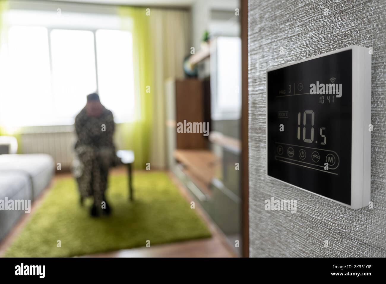 low temperature on the thermometer in winter. The energy crisis in ...