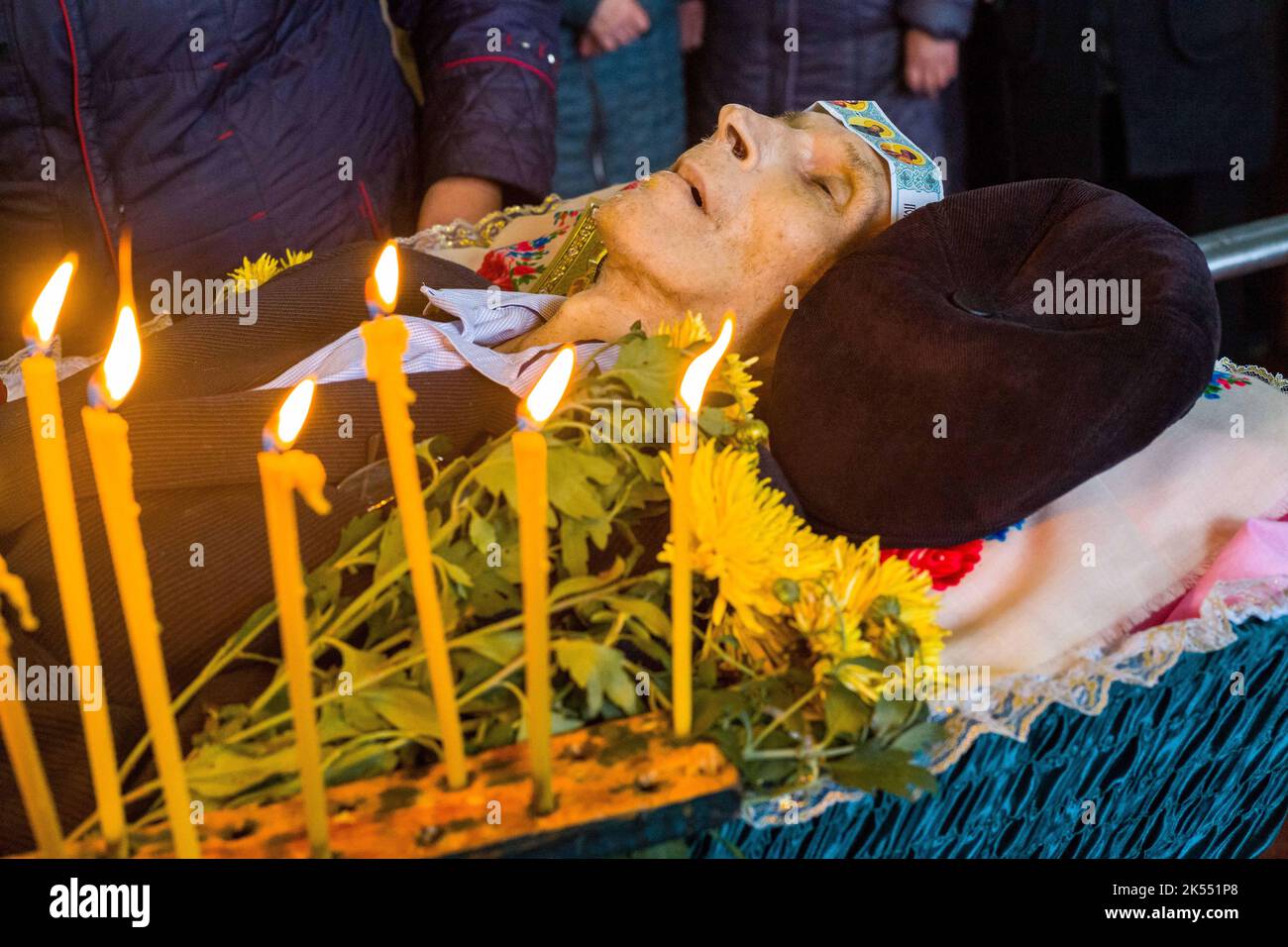 Ceremony with the priest pope in the church, the family embraces the ...
