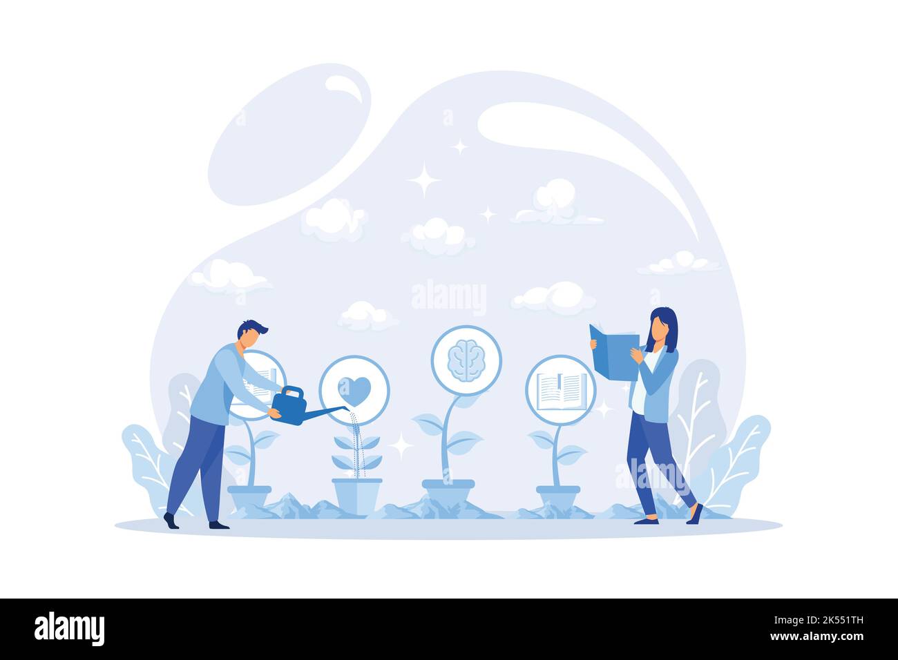 Mentoring vector illustration. Flat motivation couch persons concept ...