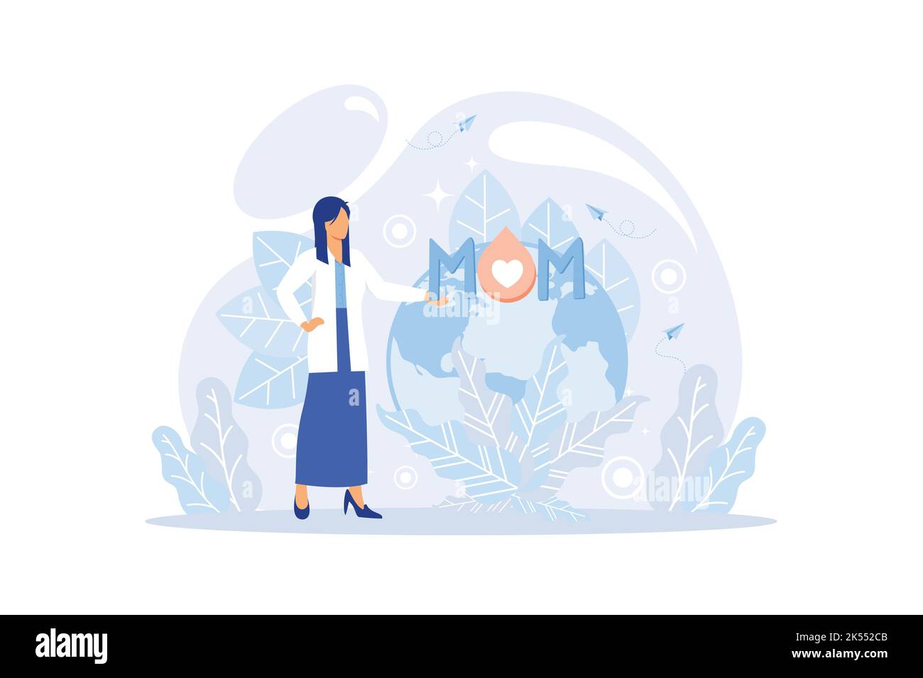 Mother earth day poster with planet, nature and beauty woman. Cute ...