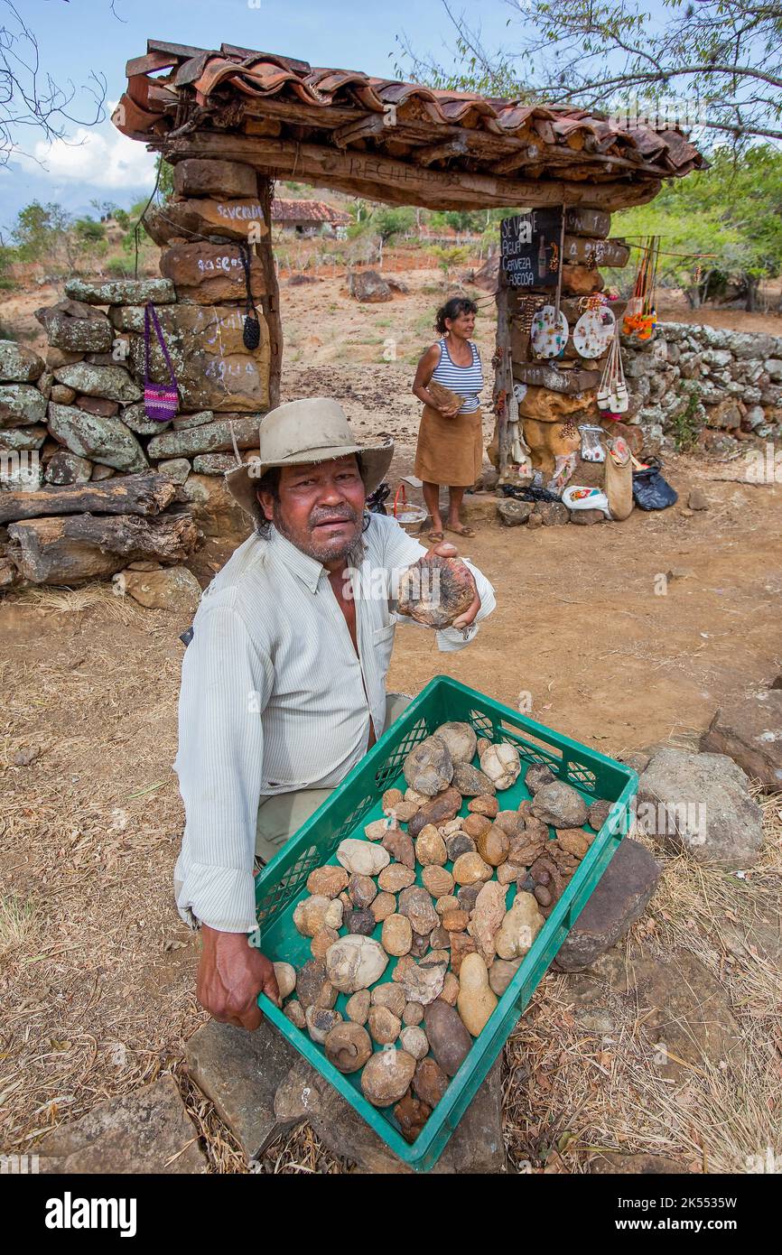 Colombia, on a walking trail between Barichara and Guane this man sells ...