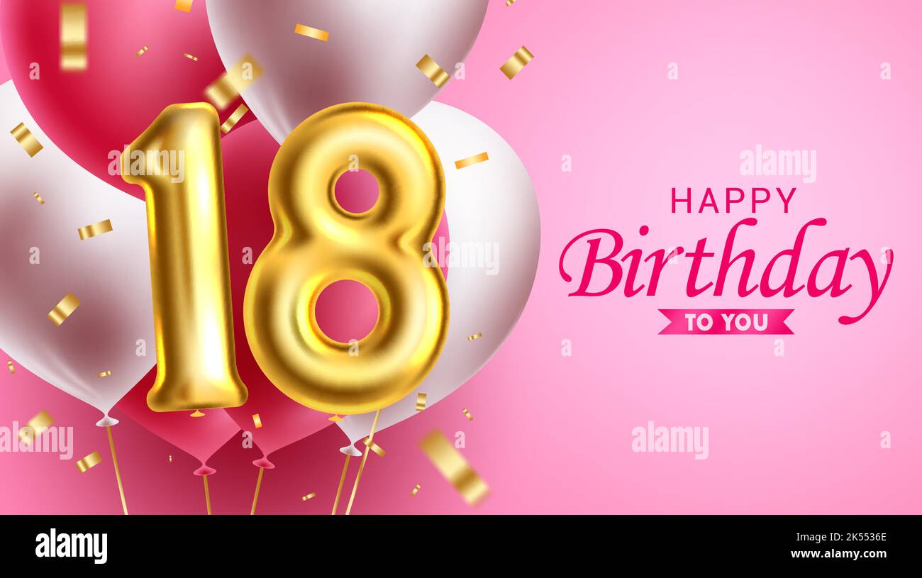 Happy 18th birthday balloons Stock Vector Images - Alamy