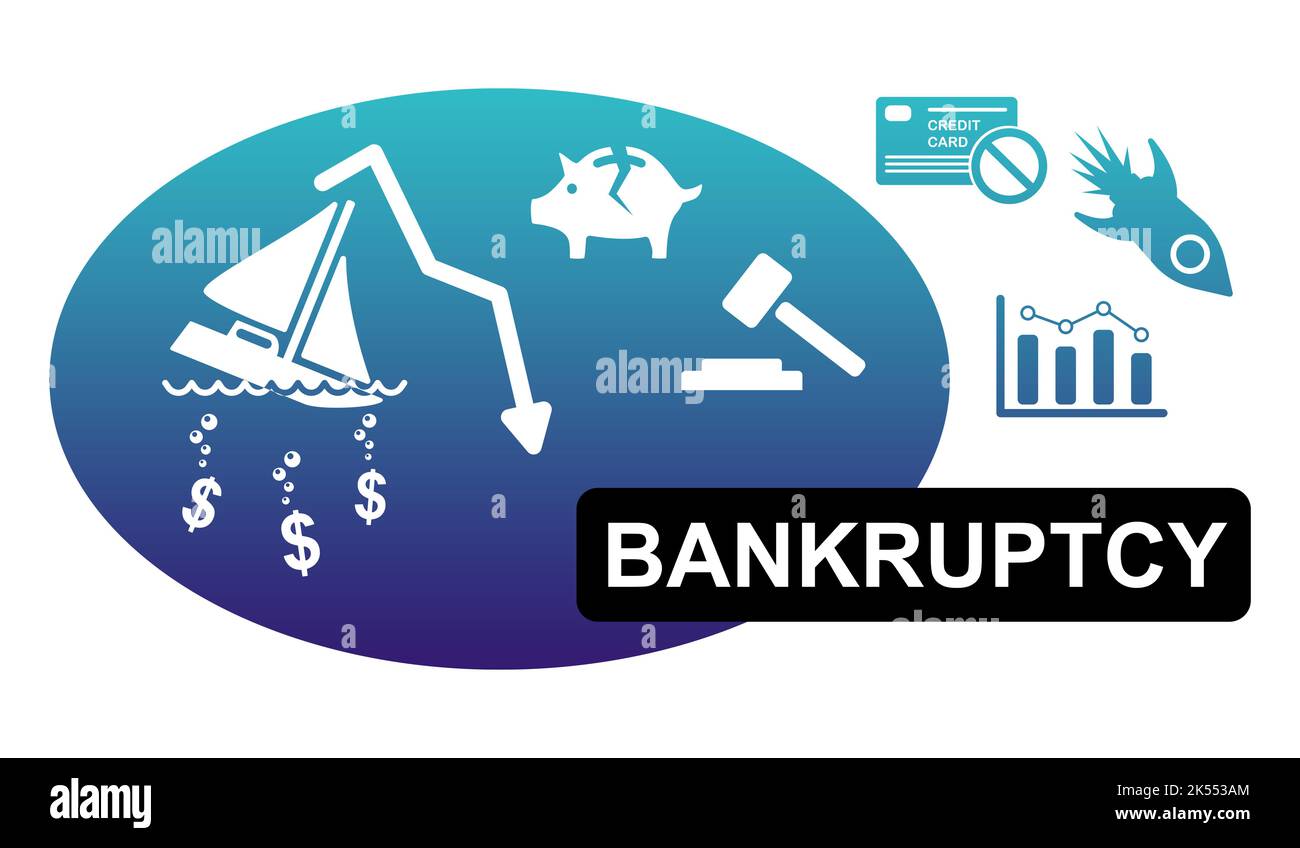 Illustration of a bankruptcy concept Stock Photo - Alamy