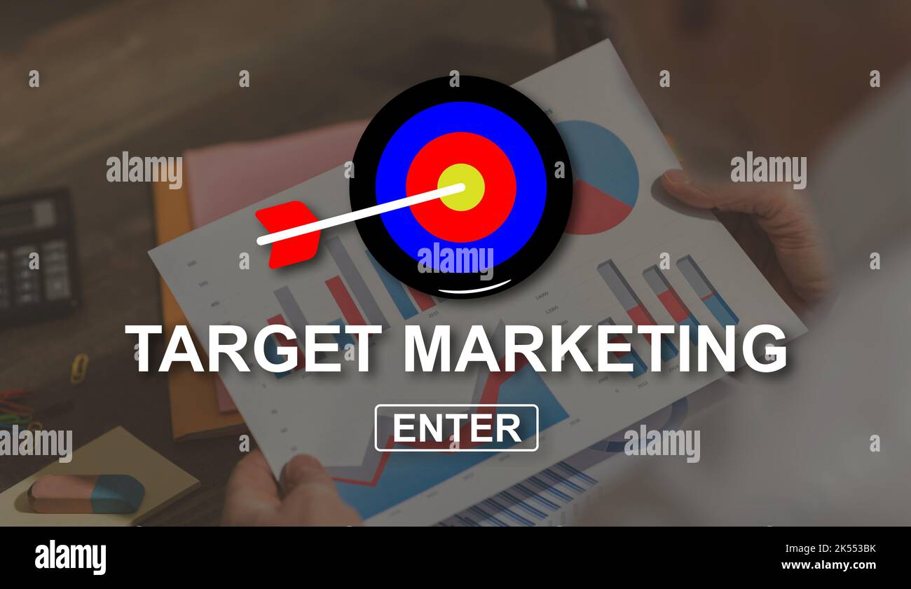 Target marketing concept illustrated by a picture on background Stock ...
