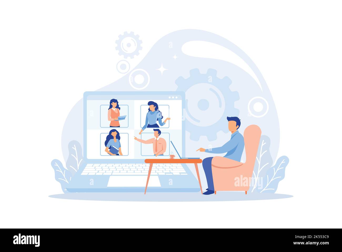 Teleworking vector vectors hi-res stock photography and images - Alamy