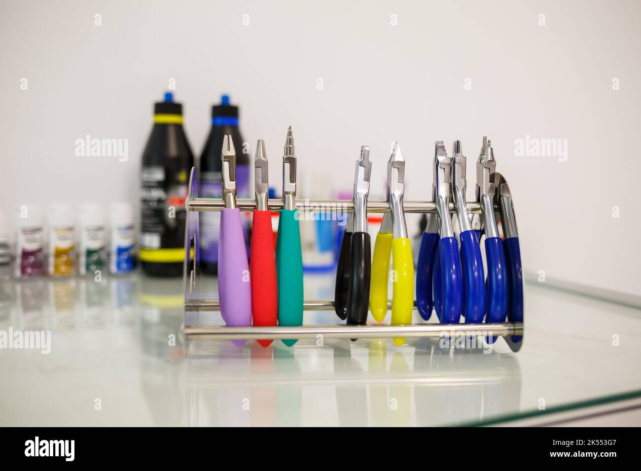 Composition of various dental equipment. Dentists' tools. Dentistry ...