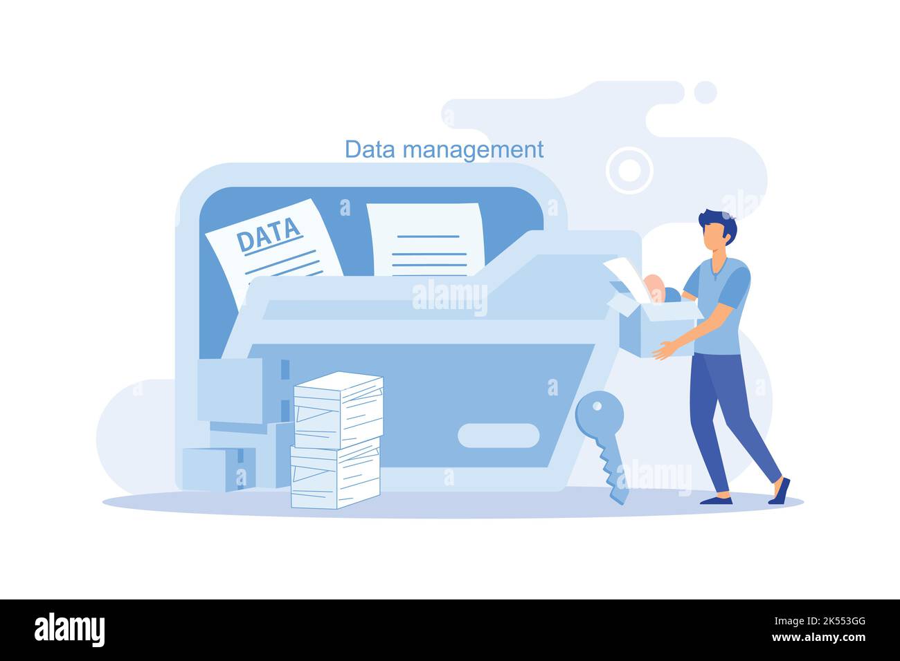 Male Worker Add Files To Big Folder Storage And Indexing Of Information Businessman Holds