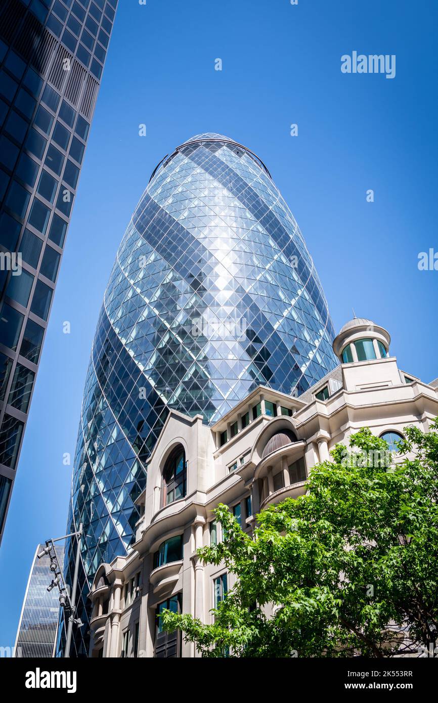 The Gherkin Building amongst a variety of other architecture. Located ...