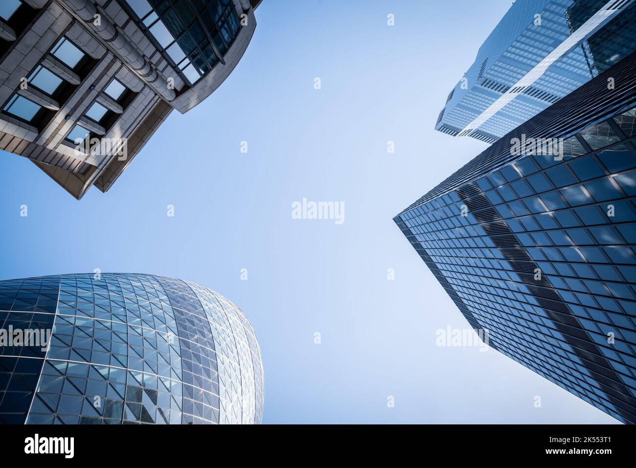 The Gherkin Building amongst a variety of other architecture. Located ...