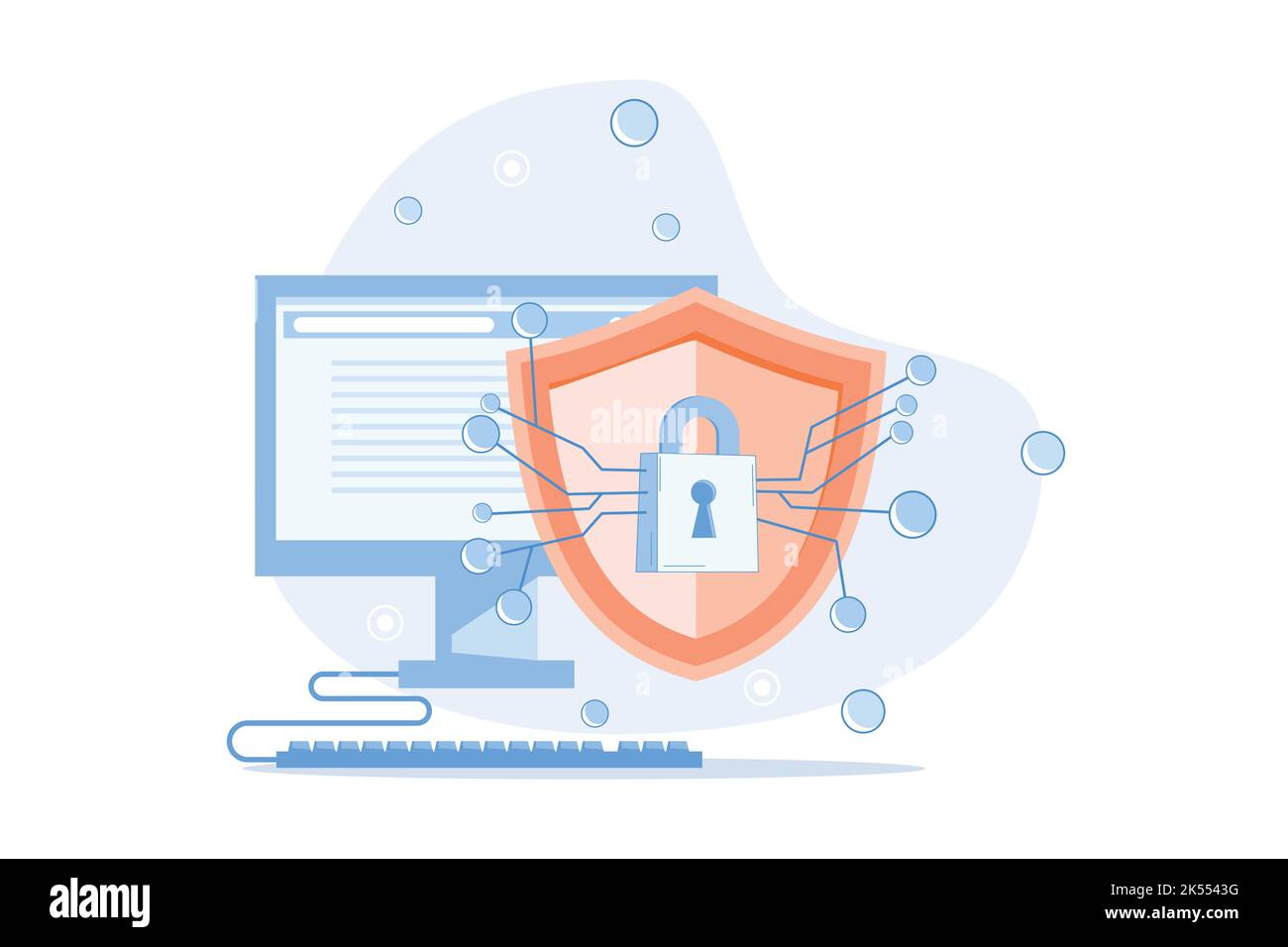 Characters using Cyber Security Services to Protect Personal Data. Online Payment Security ...