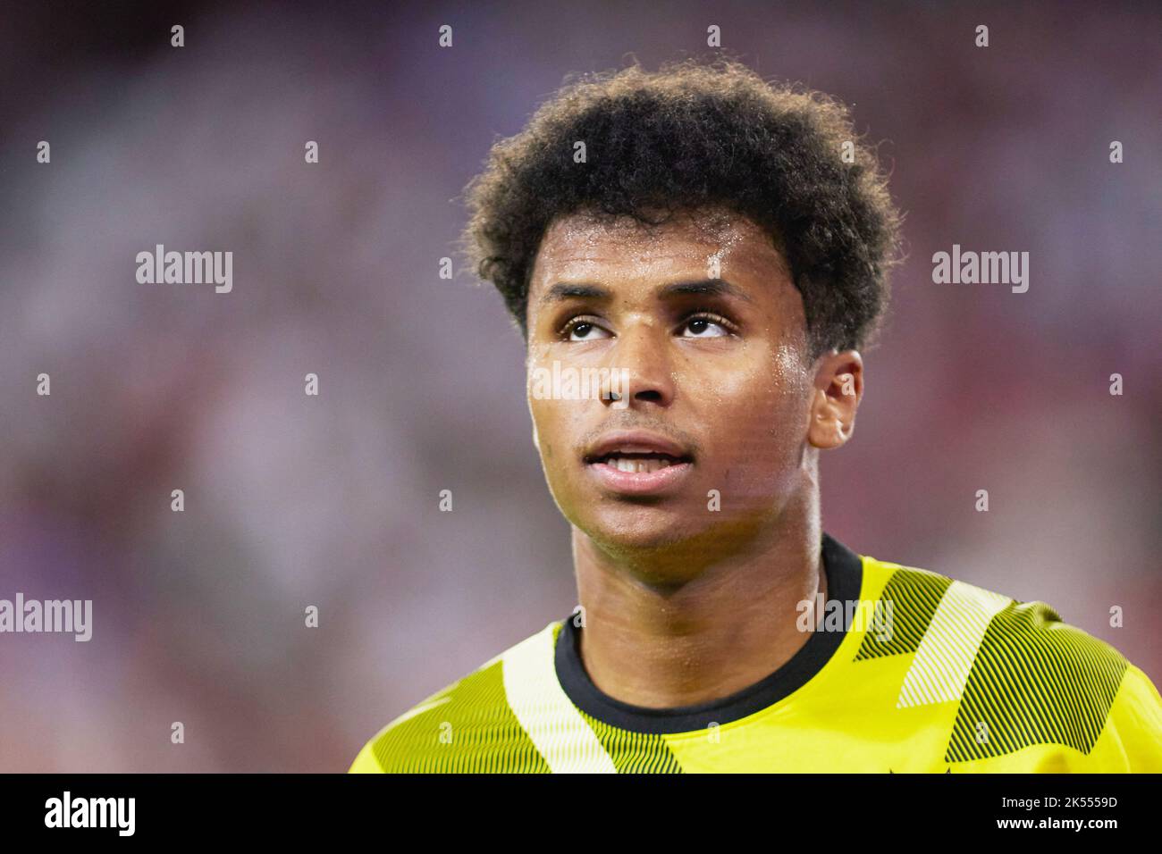 Sevilla, Spain - 5th October 2022, Karim Adeyemi of Borussia Dortmund ...