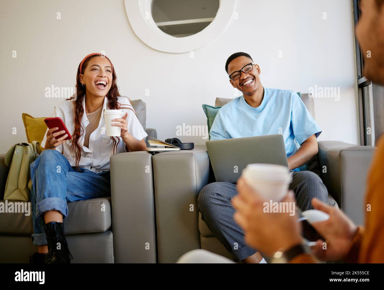 Young creative, employees and planning strategy, talking and have conversation for startup ...