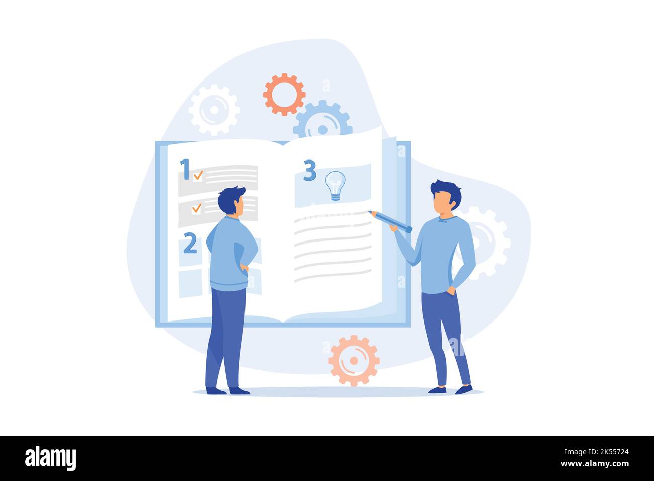 Business rules Business people studying list of rules, reading guidance ...