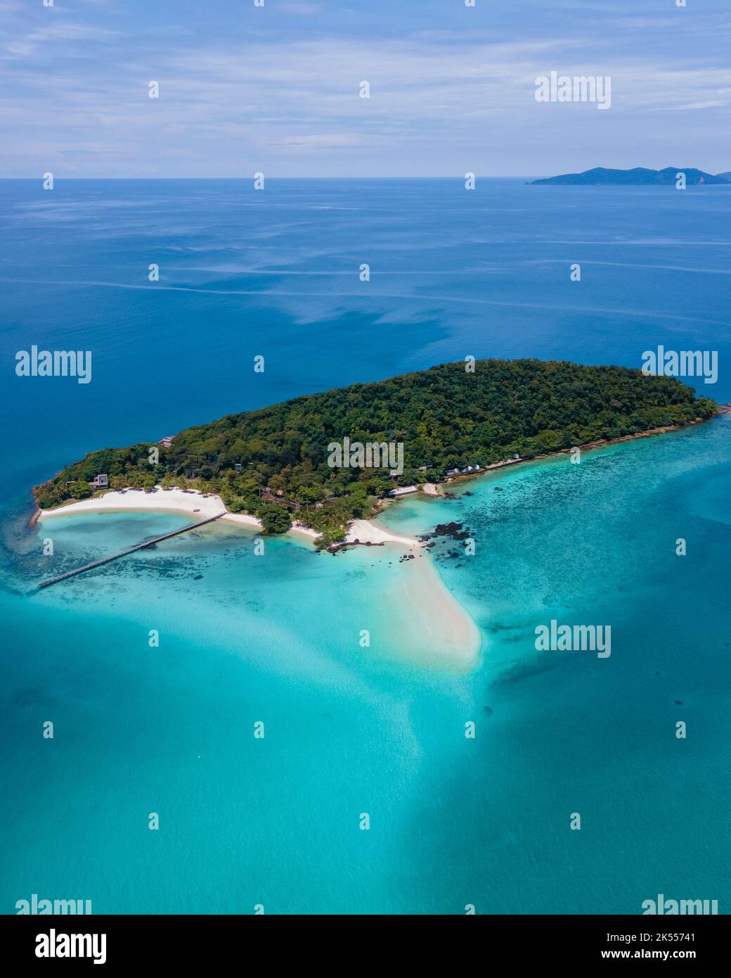 Koh Kham Trat Thailand, aerial view of the tropical island near Koh Mak ...