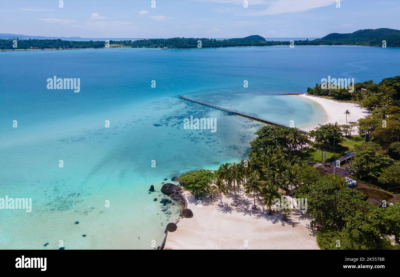 Koh Kham Trat Thailand, aerial view of the tropical island near Koh Mak ...
