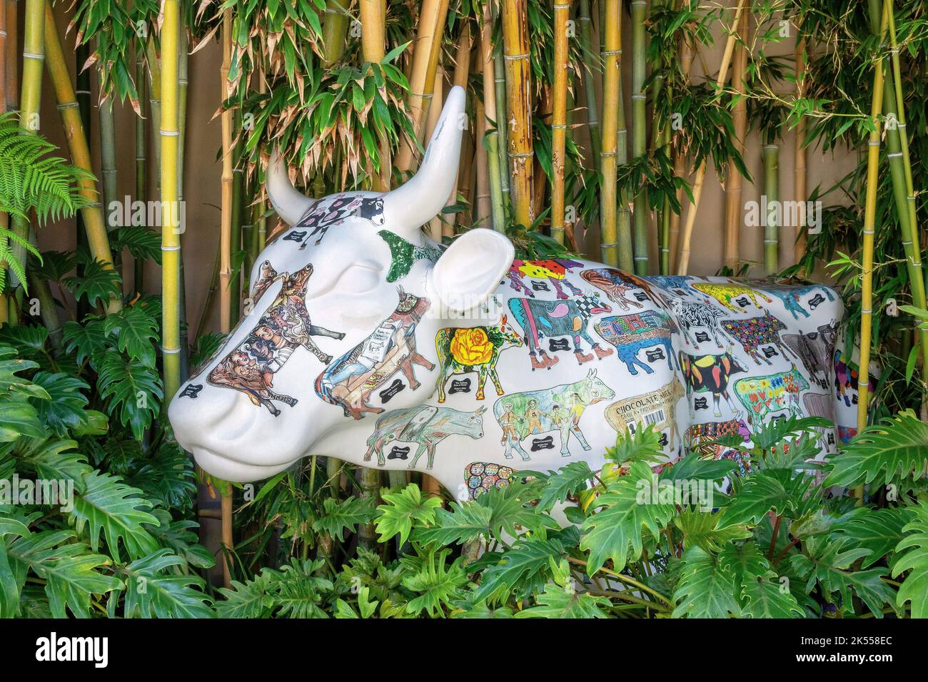 The CowParade life-size cow sculpture in Newport Beach, California ...