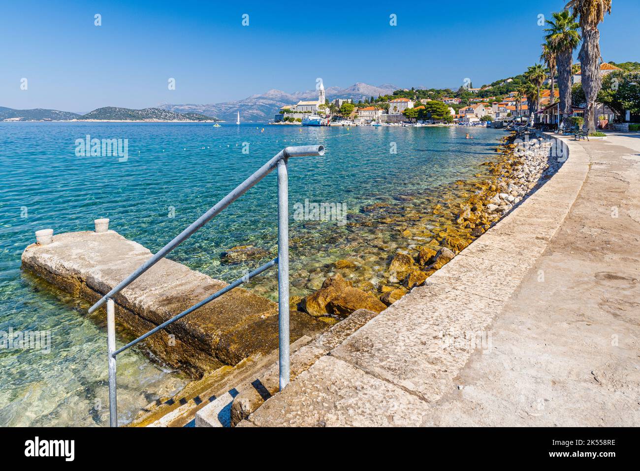 Lopud harbour, island in Elafiti archipel, Croatia Stock Photo - Alamy