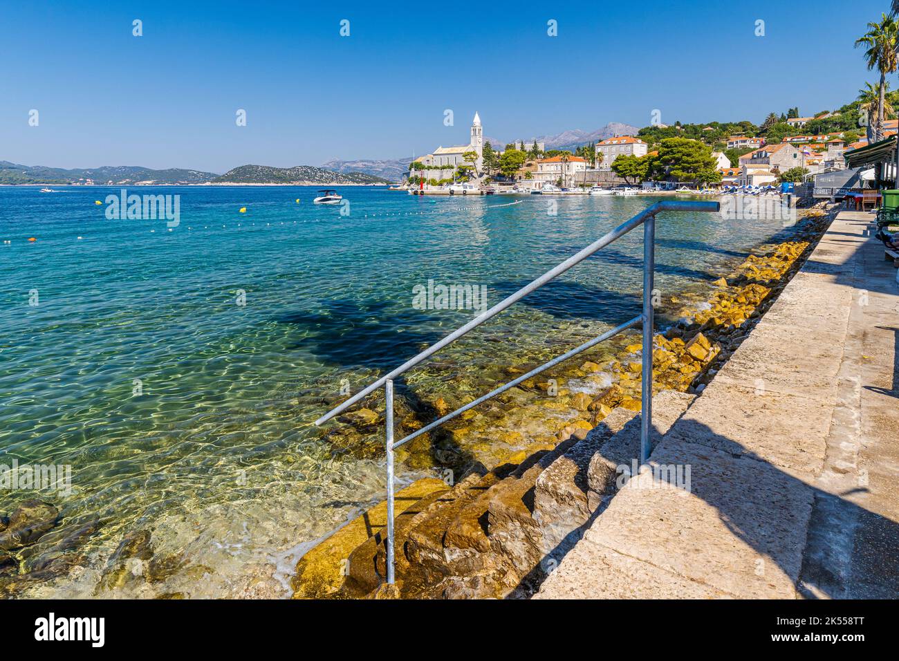Lopud harbour, island in Elafiti archipel, Croatia Stock Photo - Alamy