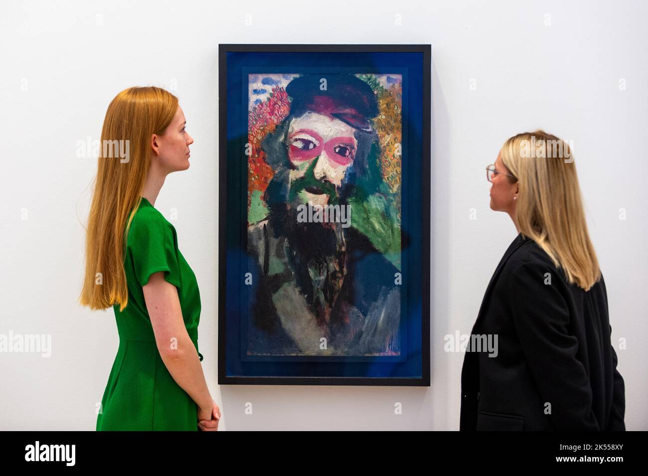 London, UK. 6 October 2022. Staff members view Marc Chagall’s “Portrait ...
