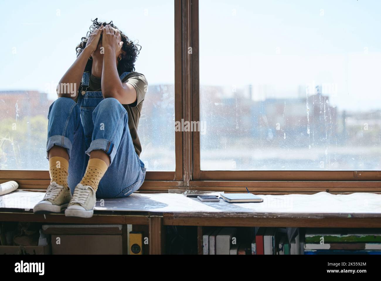 Burnout, anxiety and fatigue creative student frustrated lack of ...