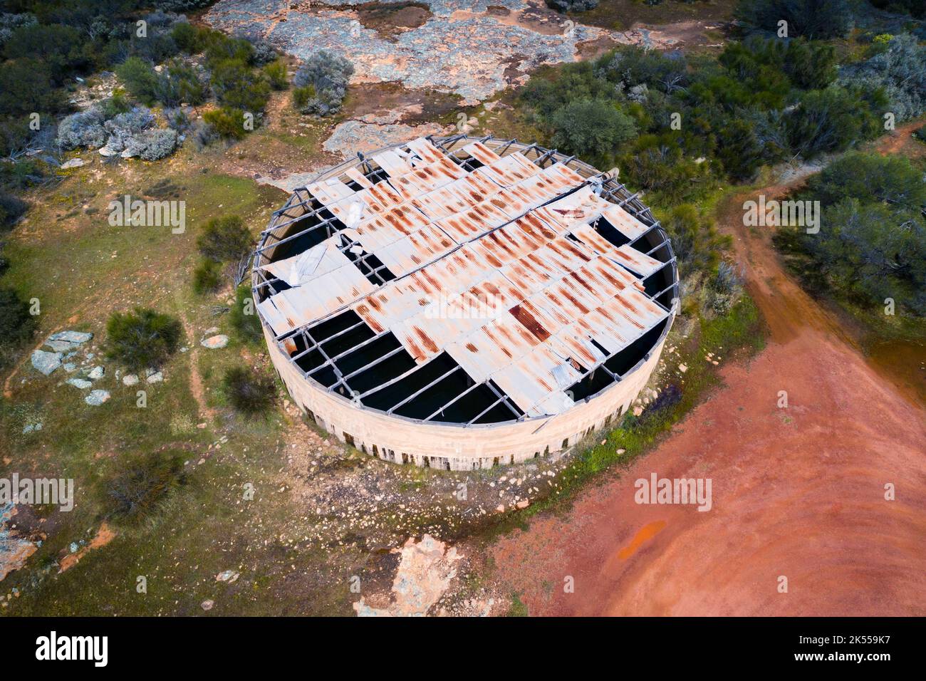 Aerial view of Xantippe Fresh Water Tank, constructed 1923-27, now ...