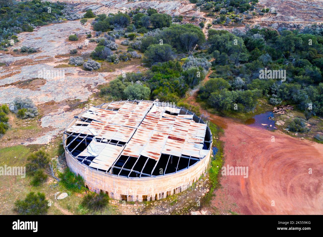 Aerial view of Xantippe Fresh Water Tank, constructed 1923-27, now ...