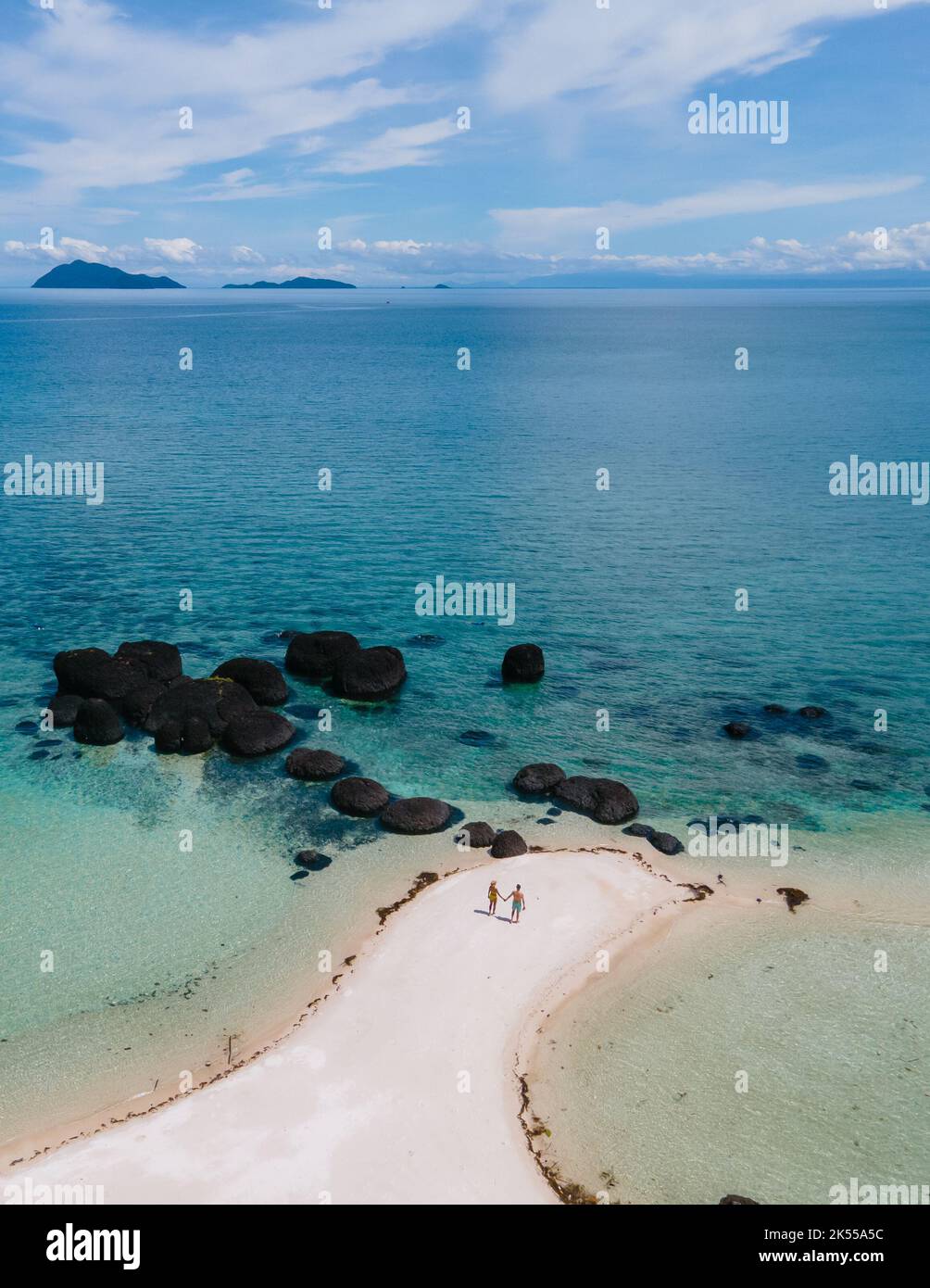 Couple man and women on a tropical island in Thailand, Koh Kham Island ...