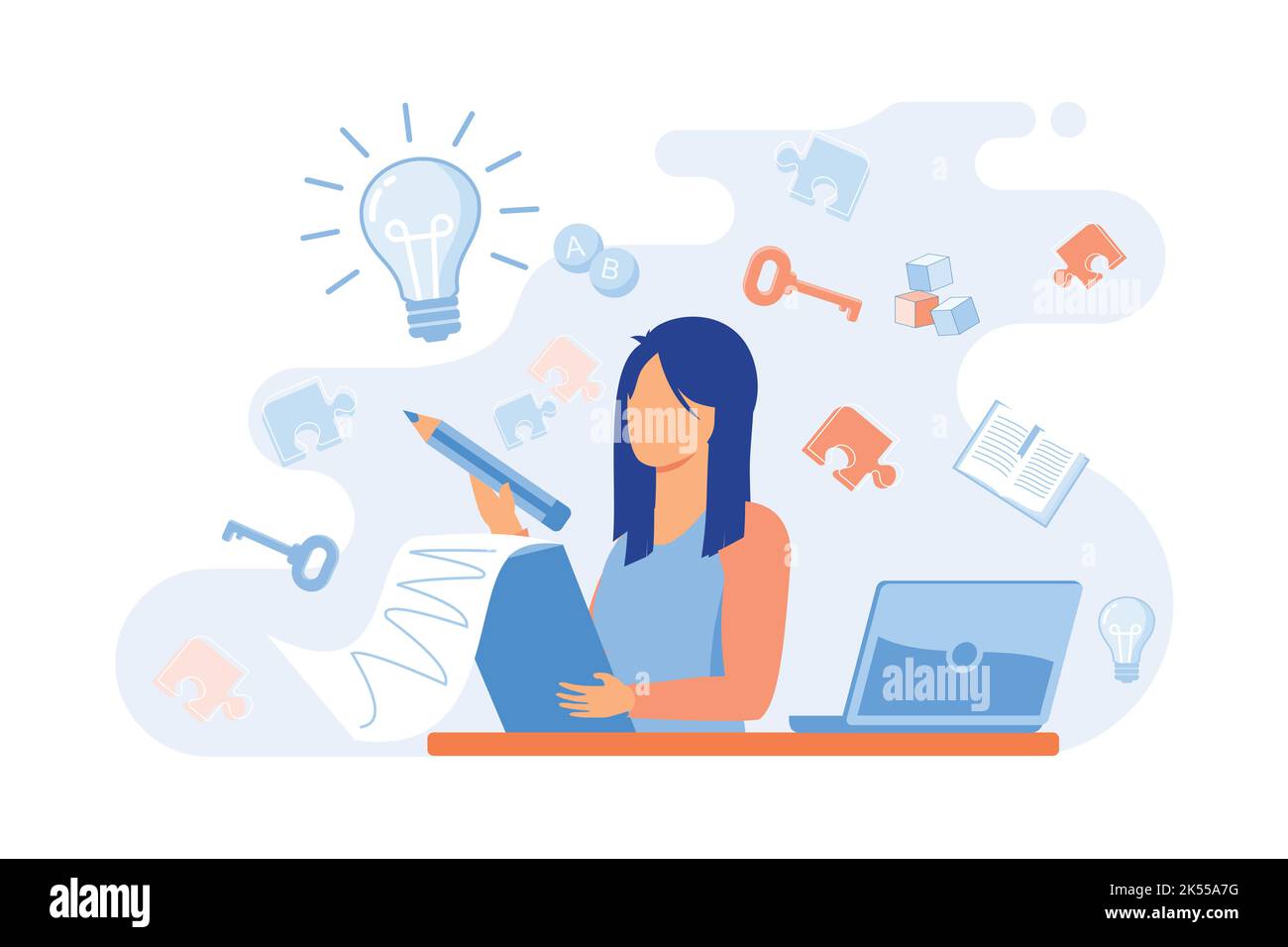 Creative thinking. People with different mental mindset types or model ...