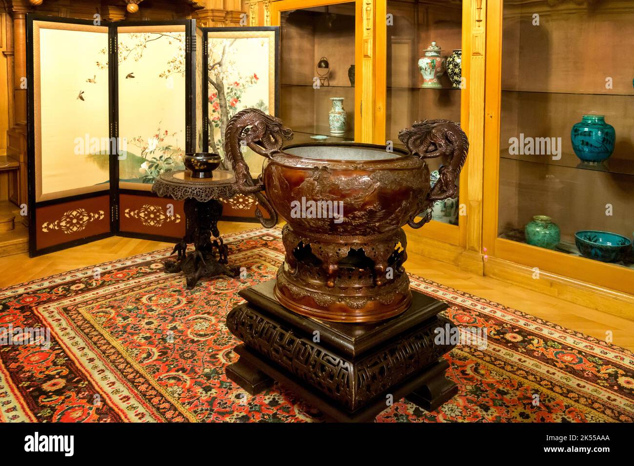 Sinaia, Romania - March 26, 2015: Details of the interior of Peles ...