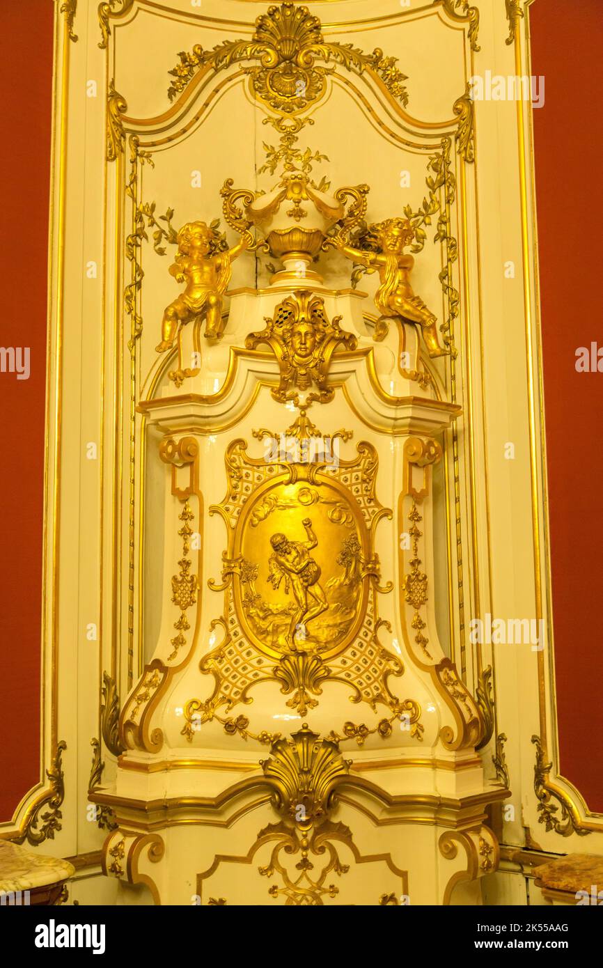 Sinaia, Romania - March 26, 2015: Details of the interior of Peles ...