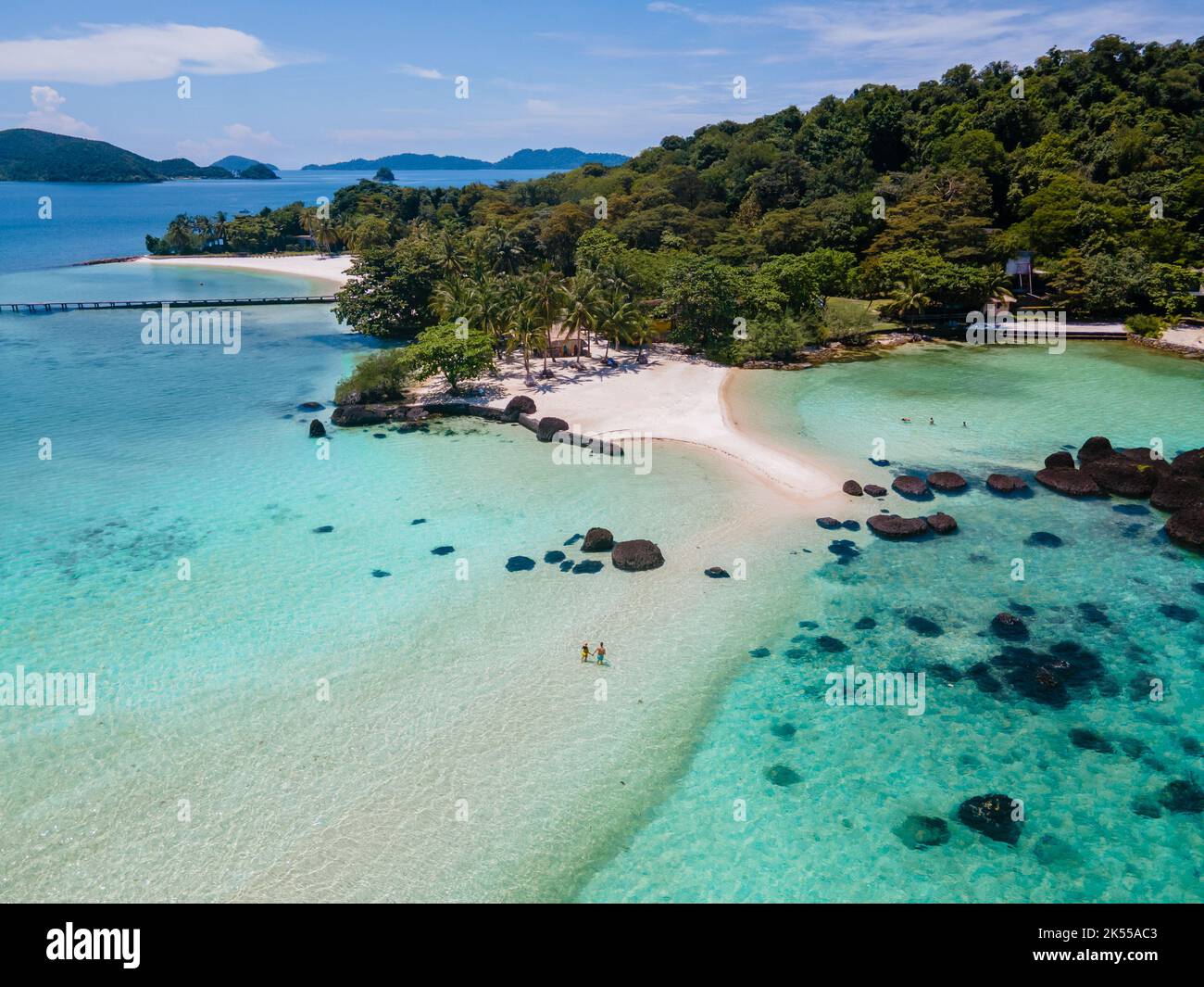 Couple man and women on a tropical island in Thailand, Koh Kham Island ...