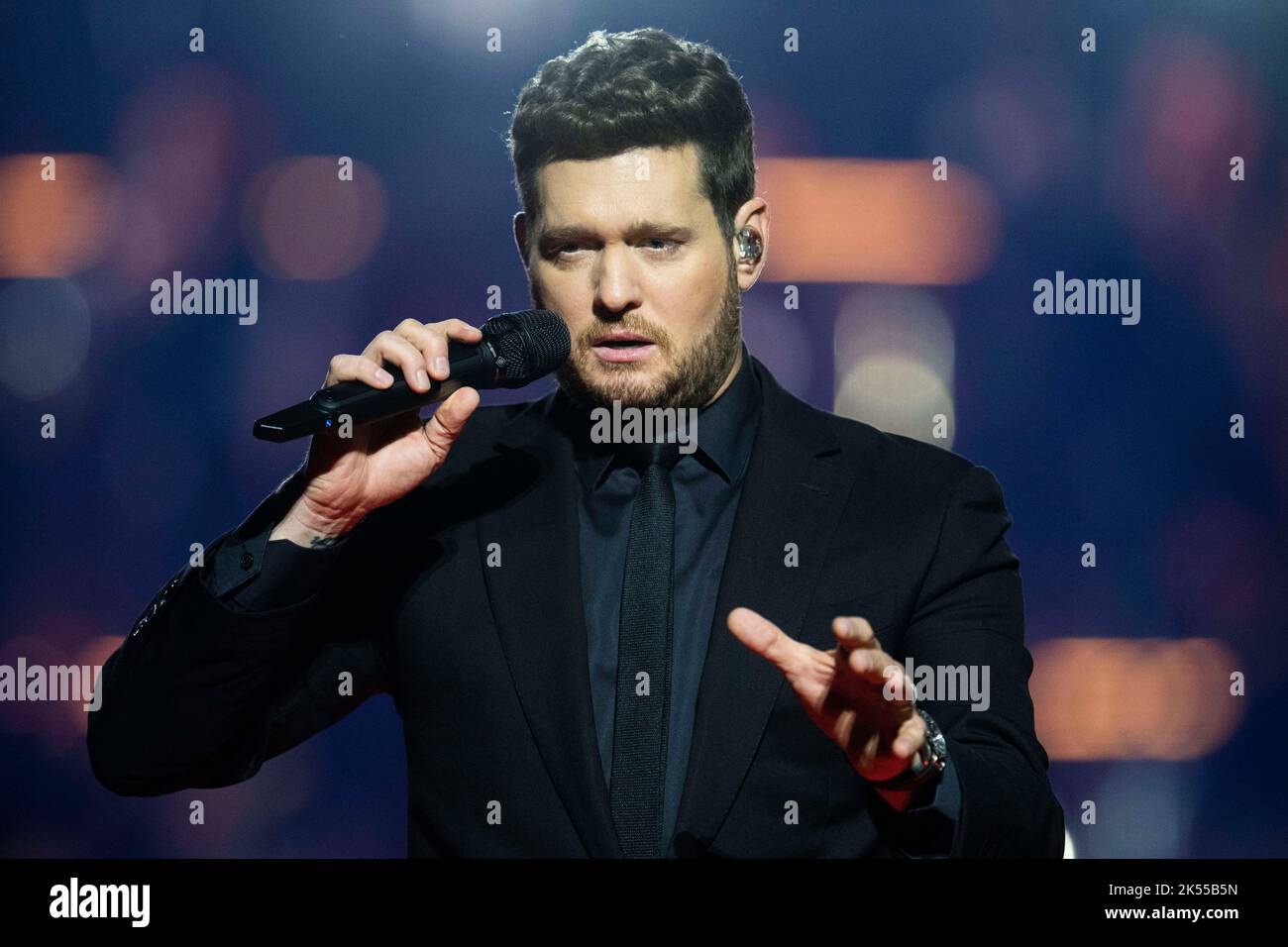 Calgary, Alberta, Canada, Michael Bublé performs on stage during his ...