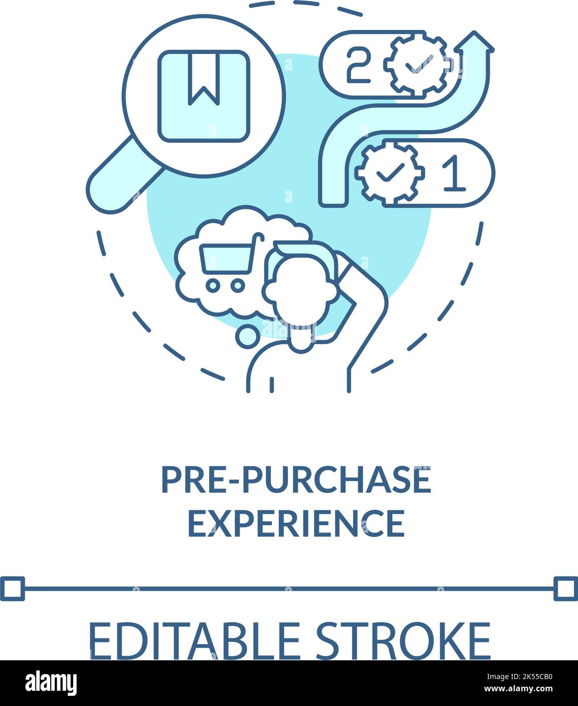 Pre-purchase experience turquoise concept icon Stock Vector Image & Art ...