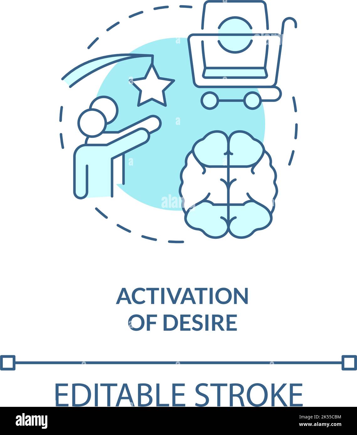 Activation of desire turquoise concept icon Stock Vector Image & Art ...