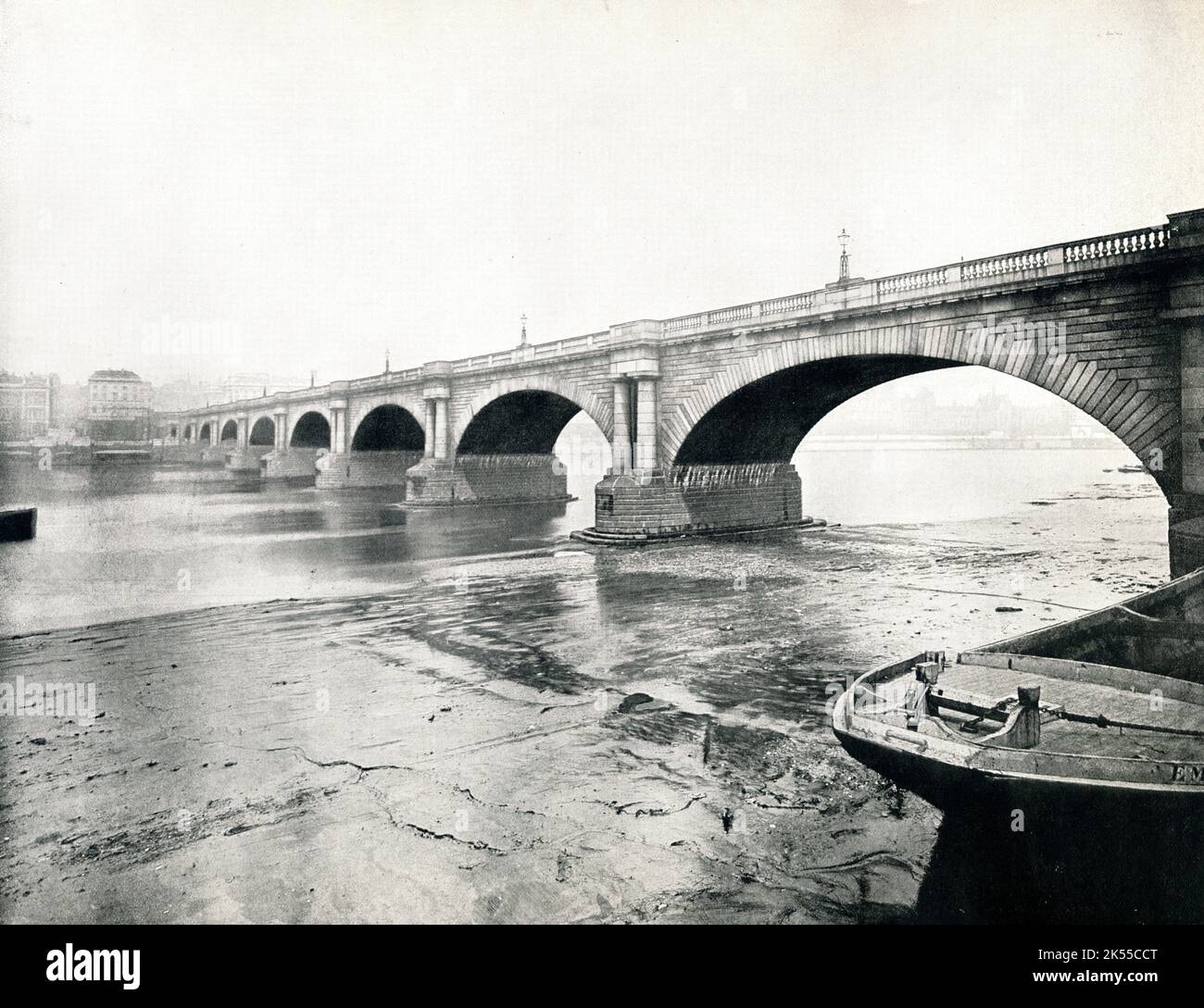 Waterloo Bridge London 19th century photograph Stock Photo - Alamy