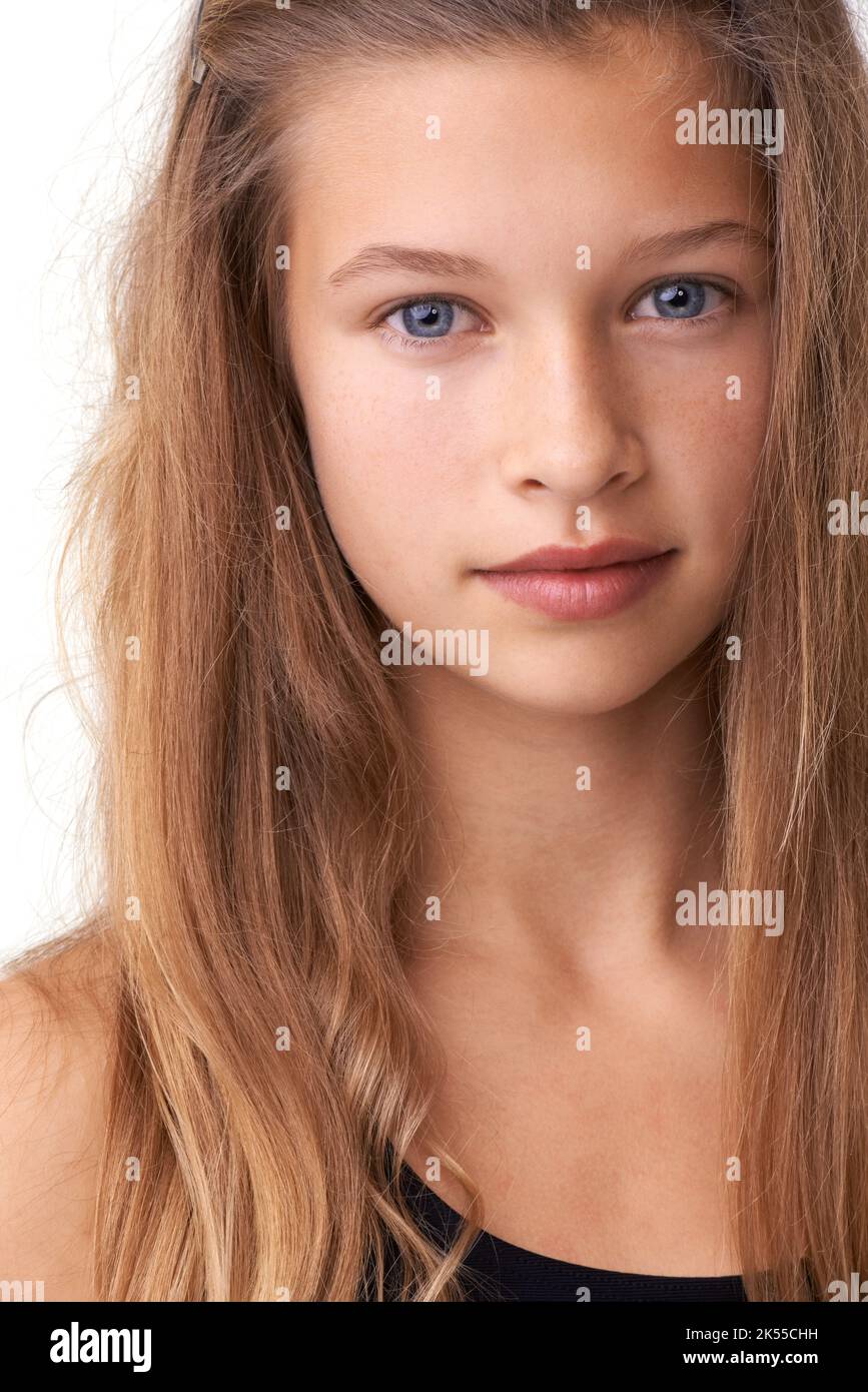 Shes a fresh-faced teen beauty. Cropped view of a young teen girl Stock ...
