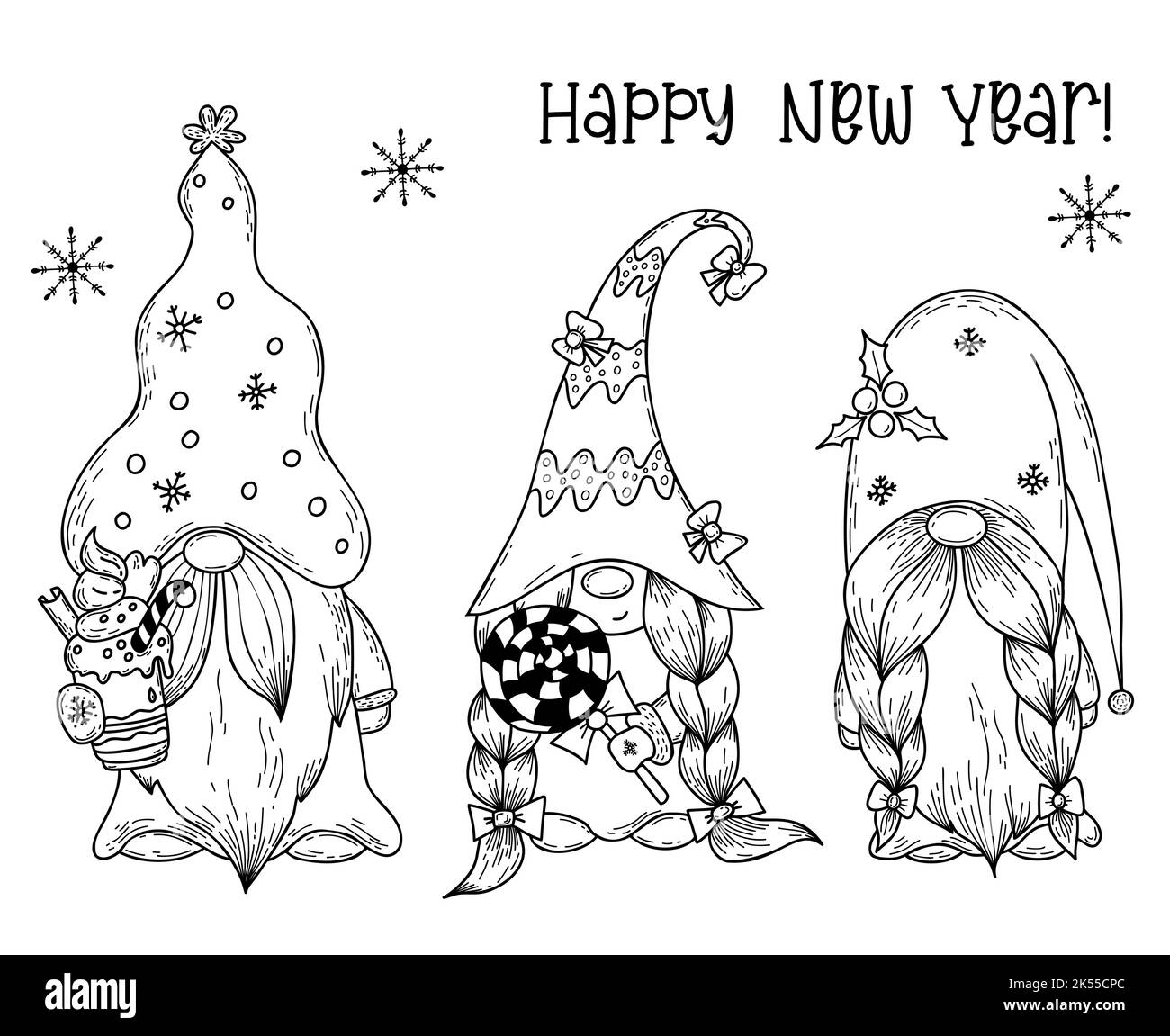 Garden gnome clipart Black and White Stock Photos & Images - Alamy