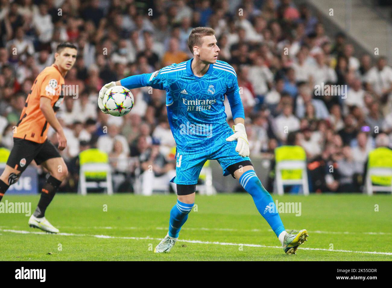 October 5, 2022, Rome, Spain: Andriy Lunin of Real Madrid during the ...