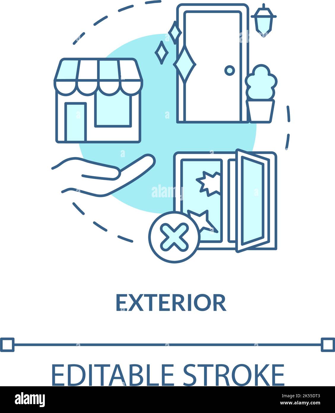 Exterior turquoise concept icon Stock Vector Image & Art - Alamy