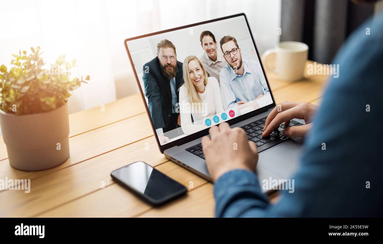 Laptop screen videochat Stock Photo - Alamy
