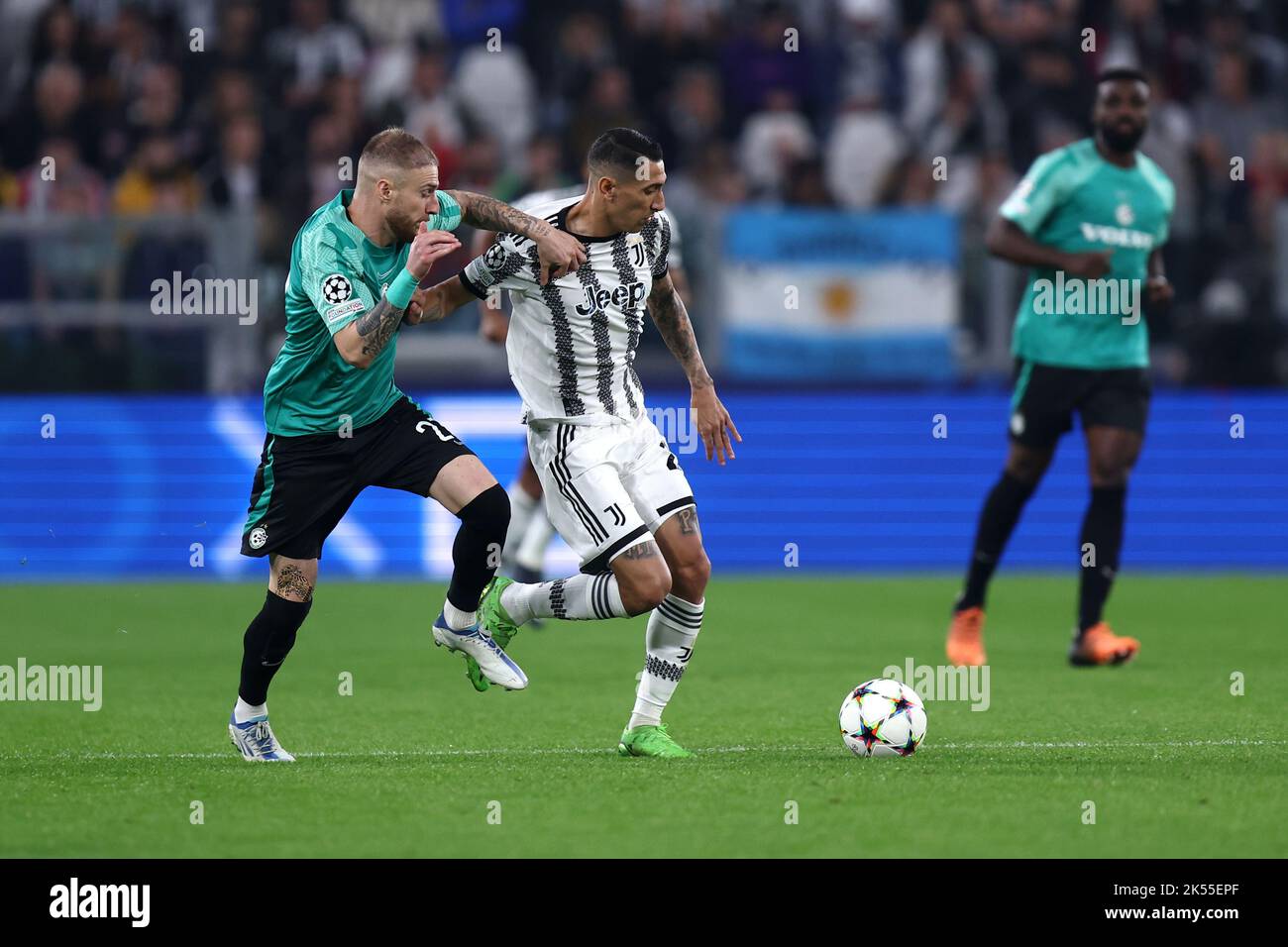 Turin, Italy. October 5, 2022, Pierre Cornud of Maccabi Haifa FC and ...